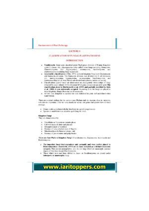 Short Notes - PRINCIPLES OF PLANT PATHOLOGY PATH 271 (1+1) Prepared By ...