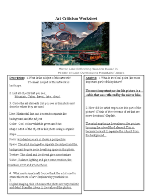 Understanding Photograph - Art Criticism Worksheet LINE Ilham Syir ...