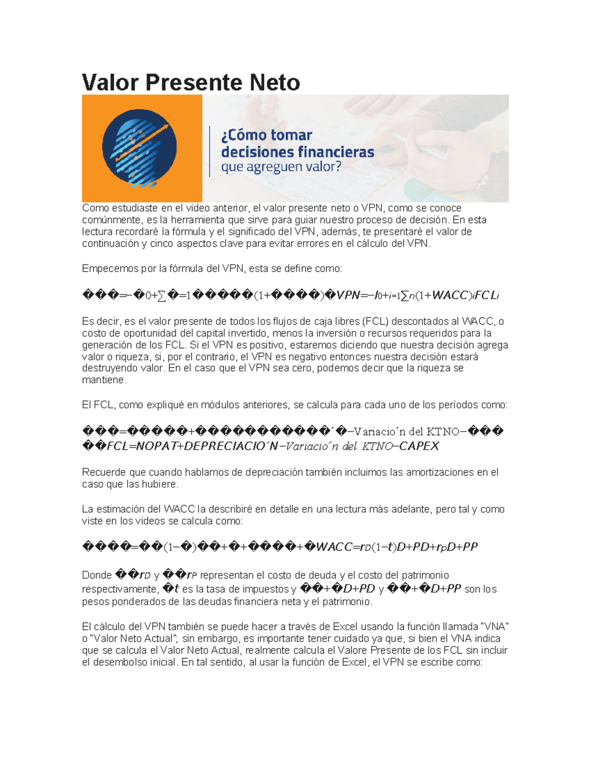 Valor presente neto - En esta lectura recordaré la fórmula y el ...