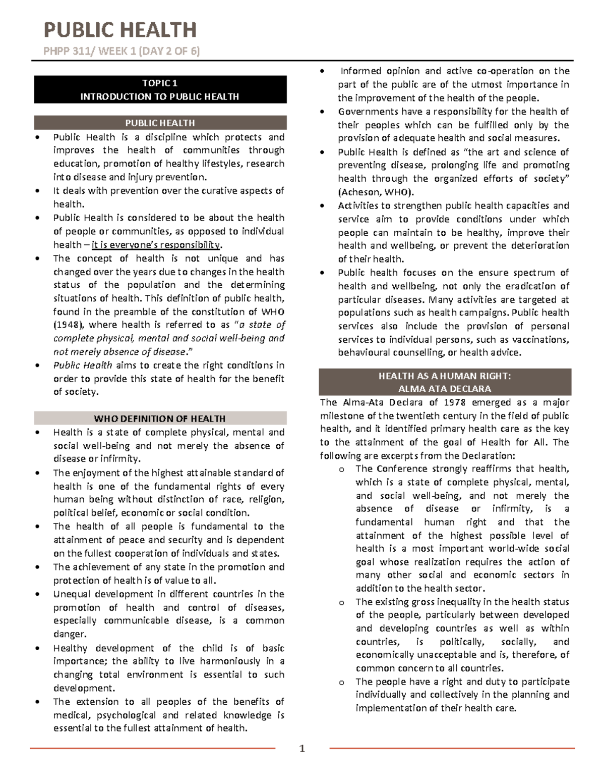 PHPP Module 1 ( Overview) with notes and answer - Pharmacology - FEU ...
