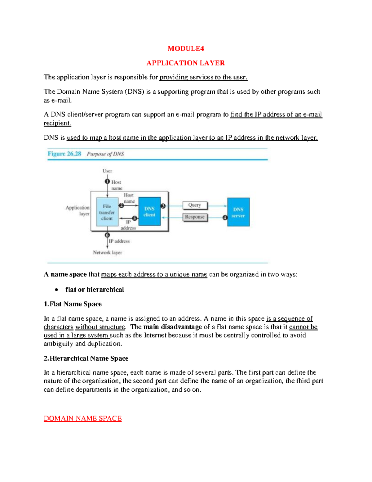 Module 4 Application Layer Bsc Computer Science - MODULE APPLICATION LAYER The application layer ...