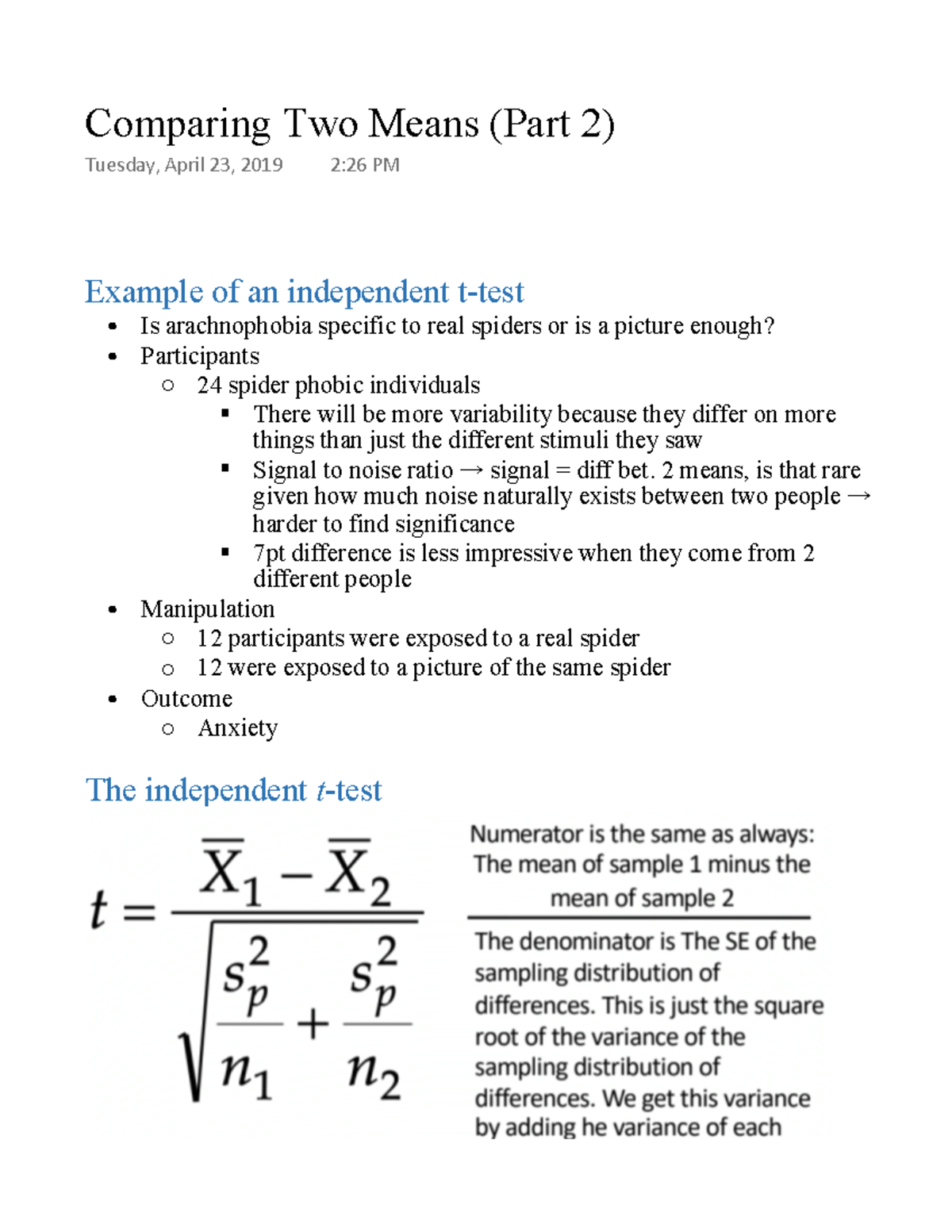 Comparing Two Means (Part 2) - Warning: TT: undefined function: 32 ...