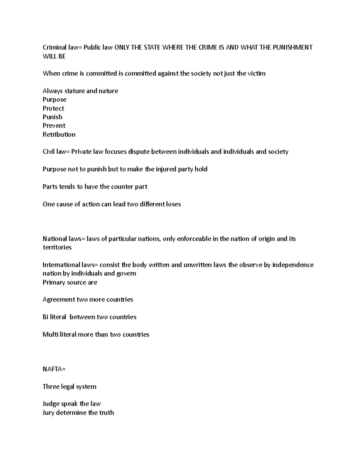BUS 110 - Bus 110 Notes - Criminal Public law ONLY THE STATE WHERE THE ...