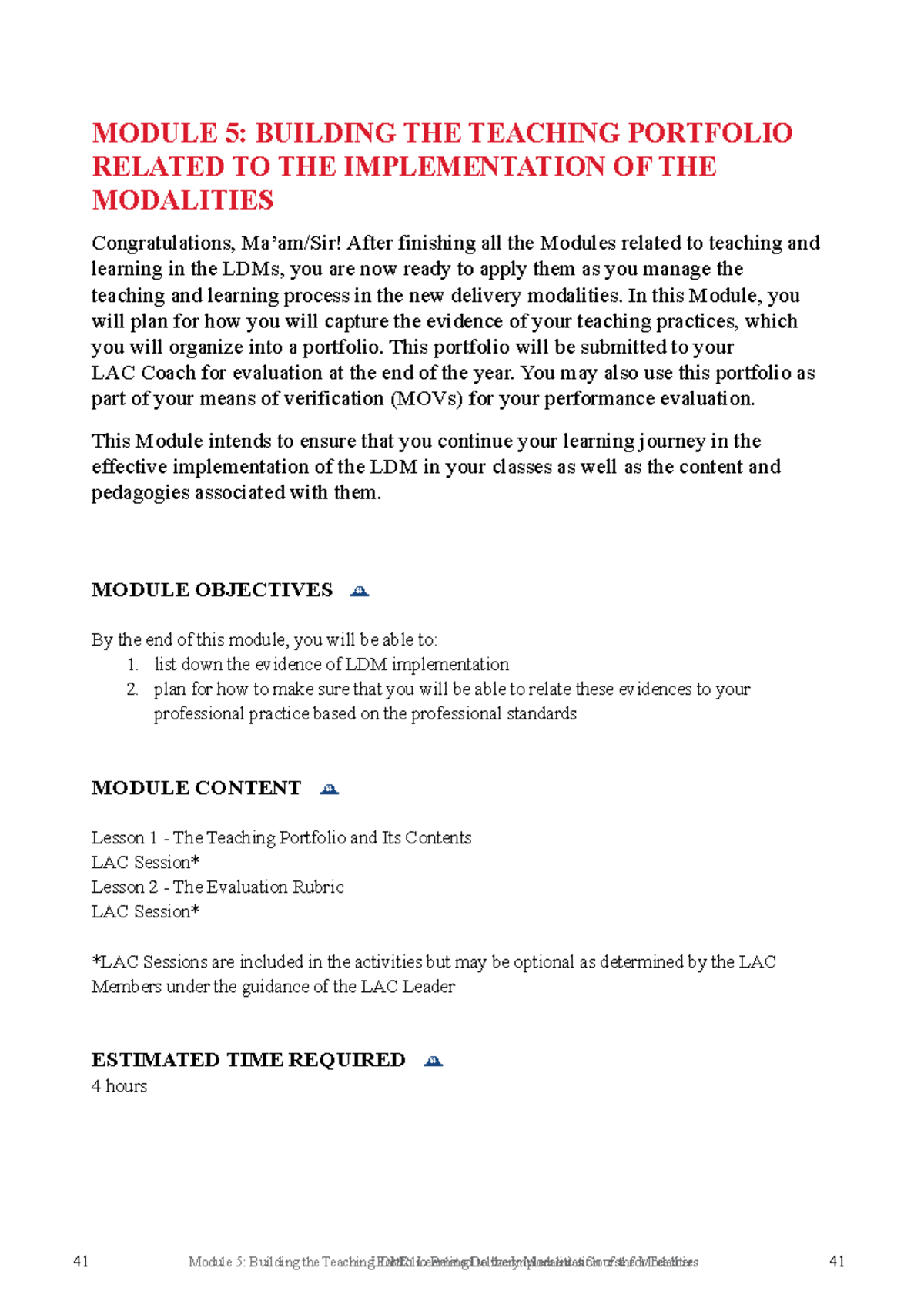 LDM2-Module-5 - :) :) :) :) :) :) - 41 Module 5: Building the Teaching ...