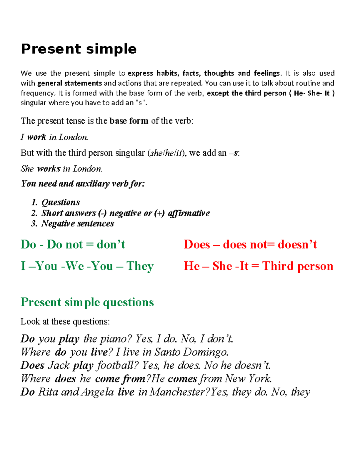 Present simple explanations 33 - Present simple We use the present ...