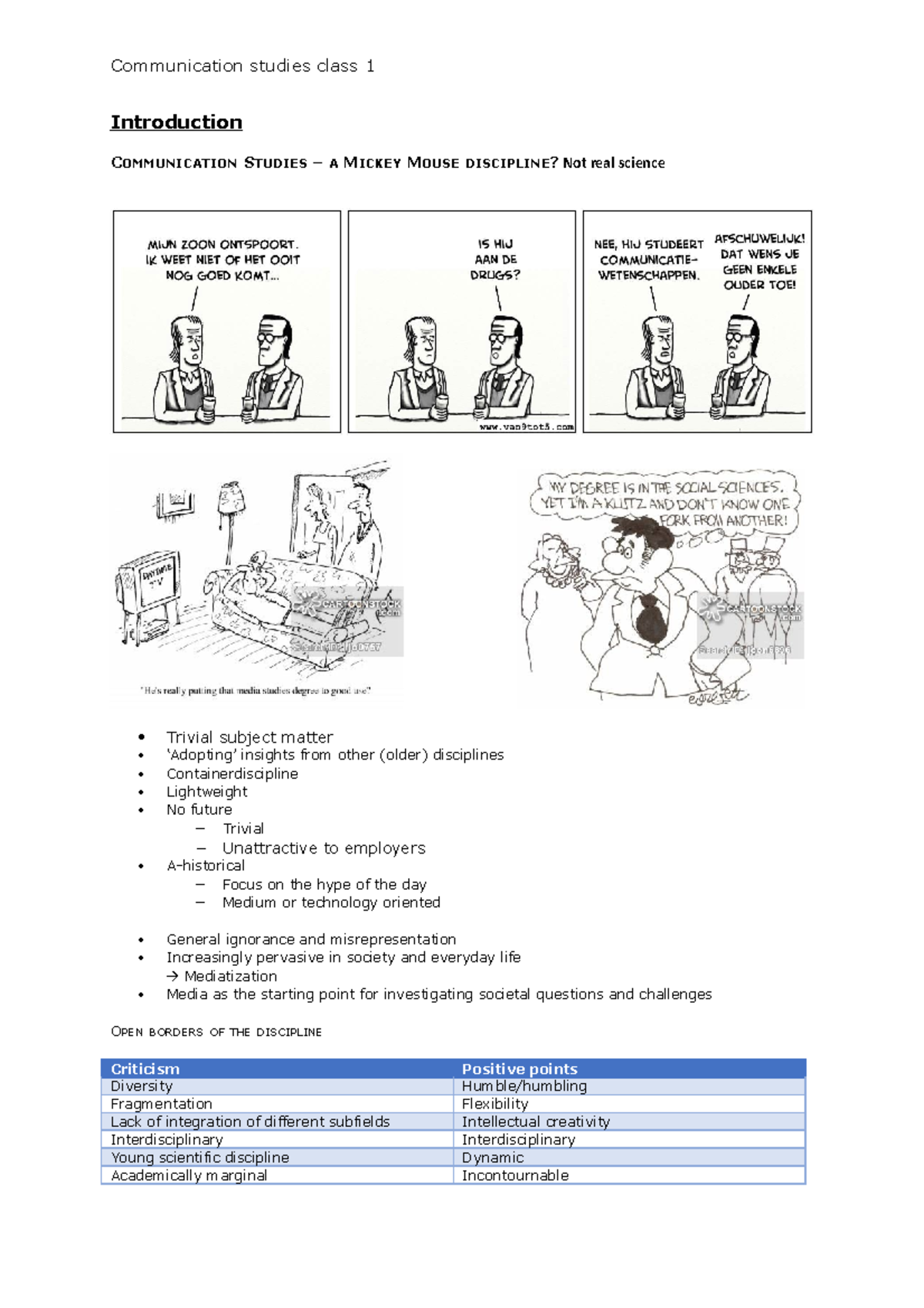 1. Introduction - Communication studies class 1 Introduction COMMUNICATION STUDIES – A MICKEY ...