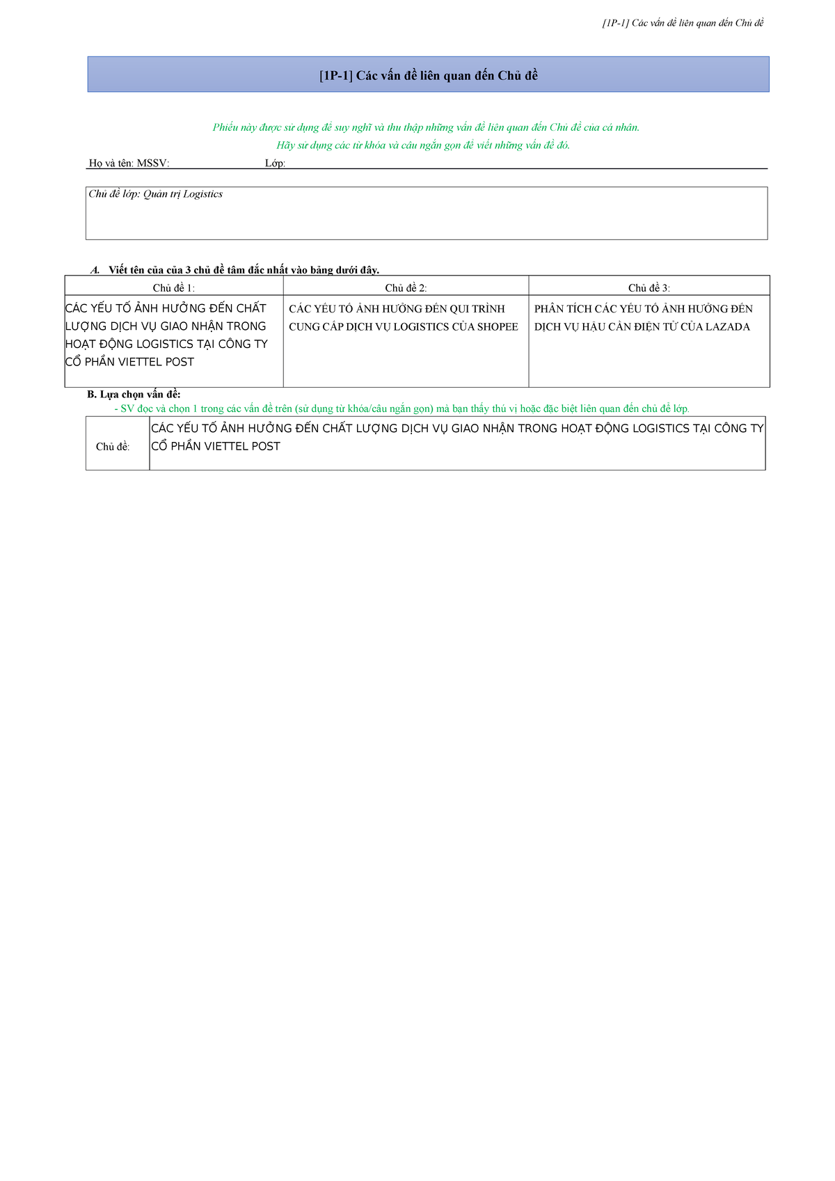 File - sdsdsdsd - [1P-1] Các vấn đề liên quan đến Chủ đề Phiếu này được ...