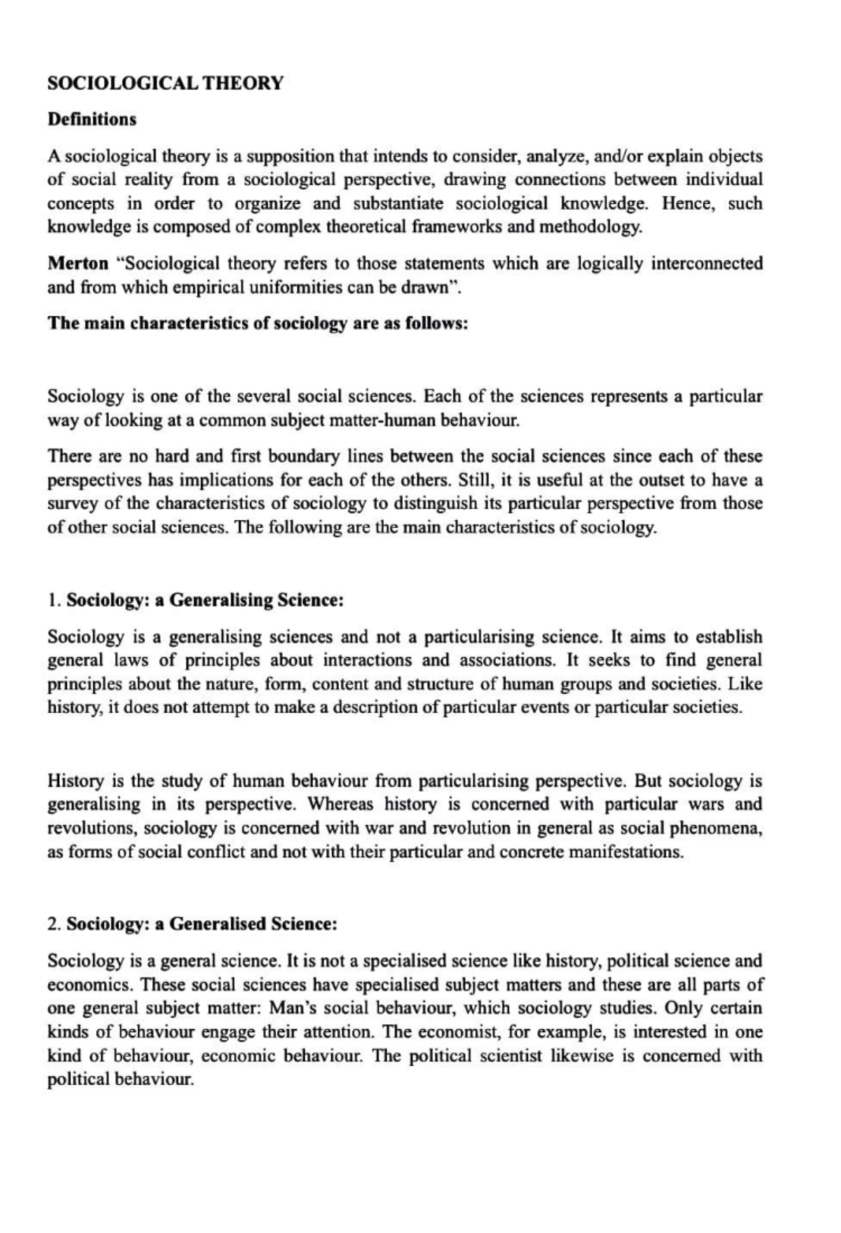 Sociological Theory - SOCIOLOGICAL THEORY Definitions A sociological ...