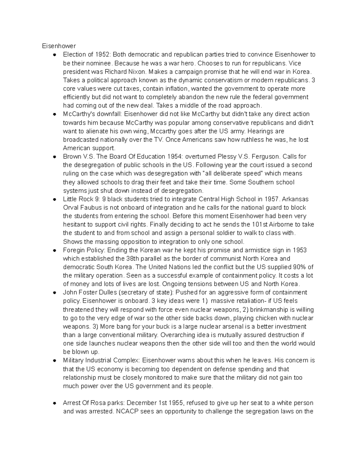 Unit 8 notes apush - Eisenhower Election of 1952: Both democratic and ...