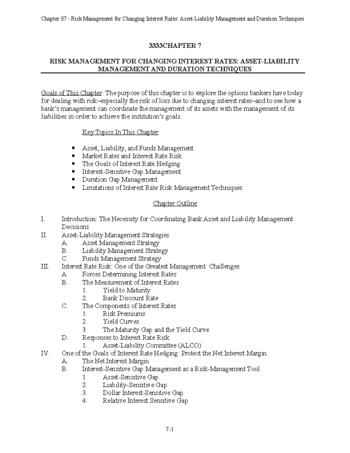 Chap007BB - 3333CHAPTER 7 RISK MANAGEMENT FOR CHANGING INTEREST RATES ...