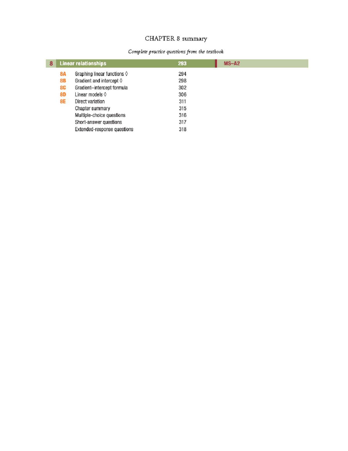 Chapter 8 - lkjjk - CHAPTER 8 summary Complete practice questions from the textbook 8A GRAPHING ...