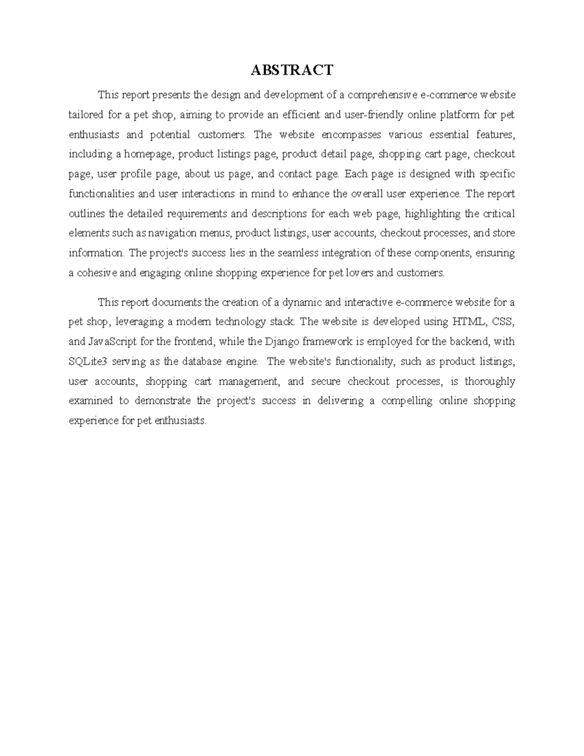 Internship Abstract - Summary Computer science - ABSTRACT This report ...