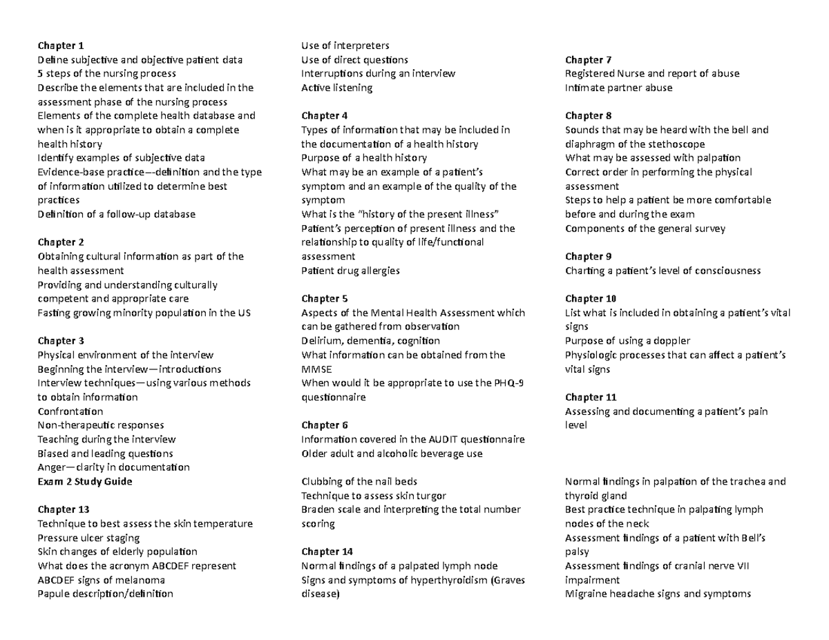 340 exam bibliography - Chapter 1 Define subjective and objective ...