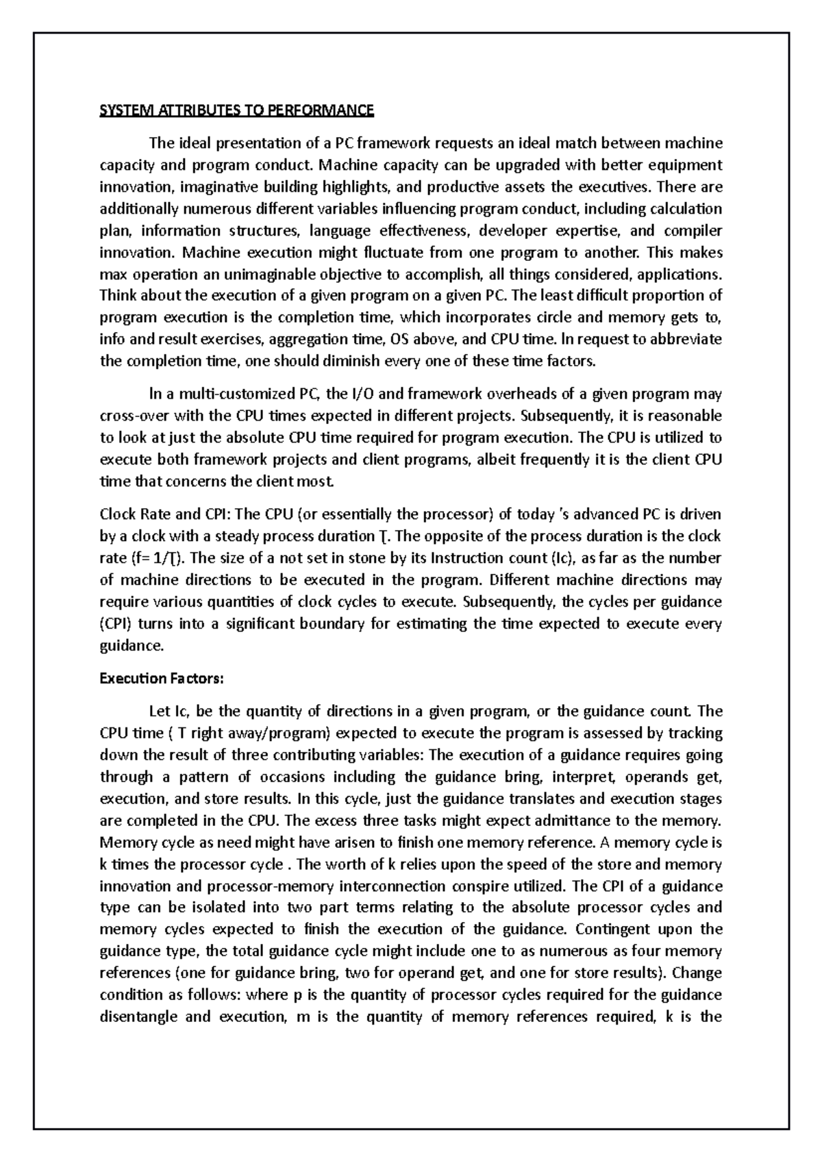 System Attributes To Performance System Attributes To Performance The Ideal Presentation Of A