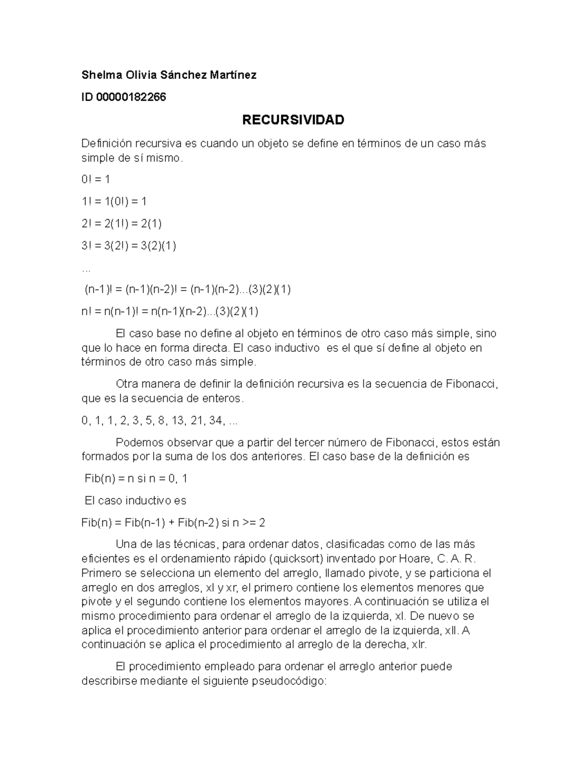 Recursividad en programacion en c - Shelma Olivia ID RECURSIVIDAD ...