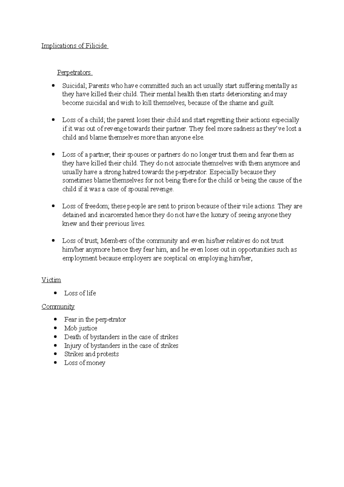 Implications of Filicide - Implications of Filicide Perpetrators ...
