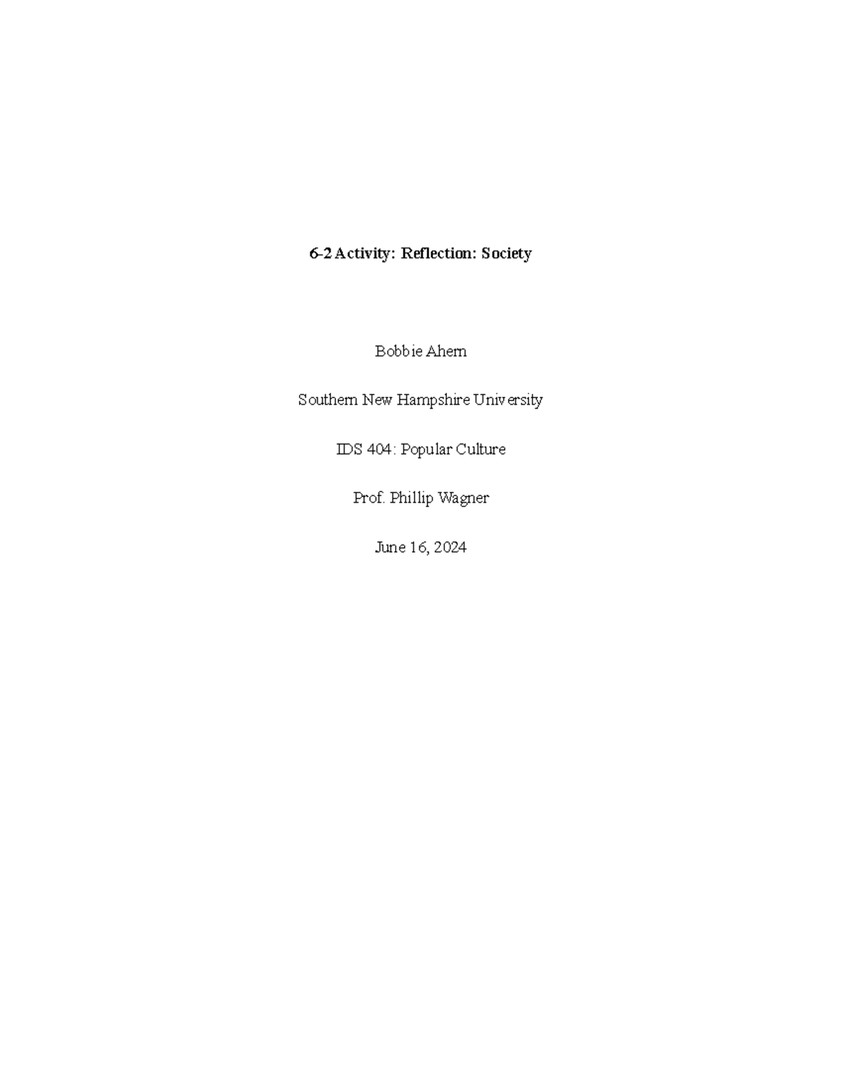 6-2 Activity Reflection Society - 6-2 Activity: Reflection: Society ...