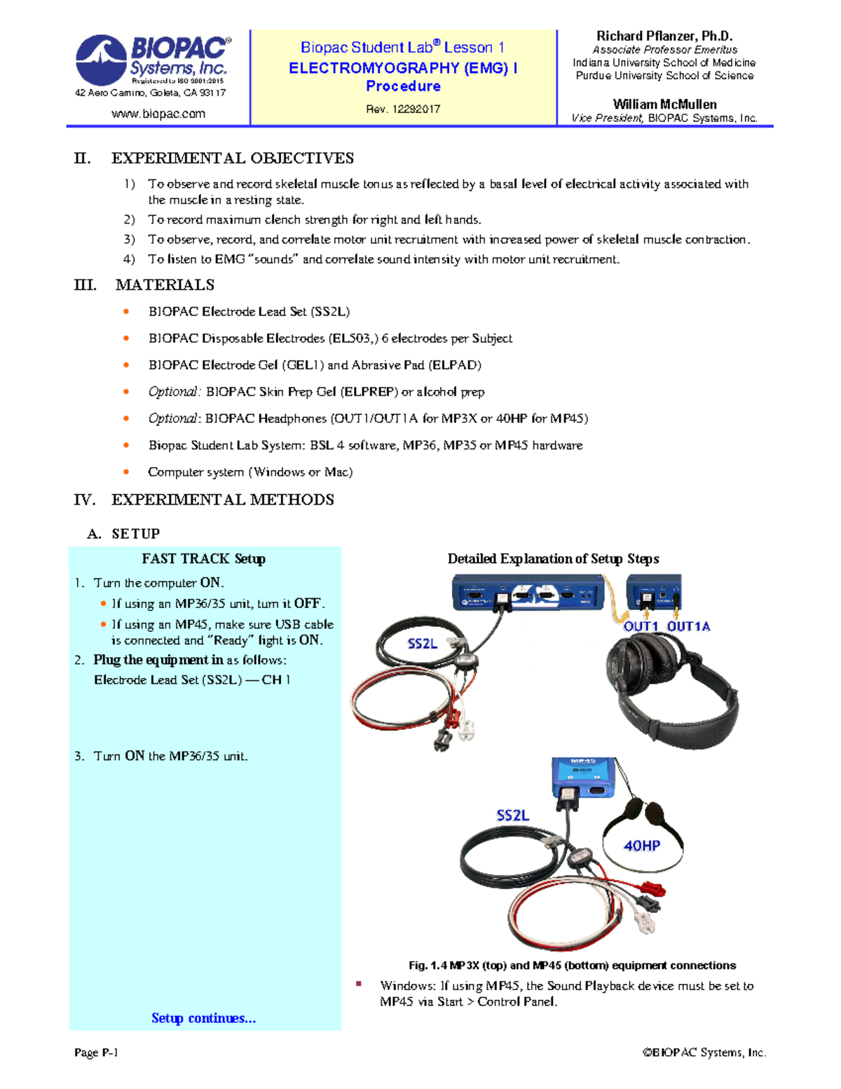 Lab 09-Biopac L01 - EMG I - zy 42 Aero Camino, Goleta, CA 93117 biopac Biopac Student Lab ...
