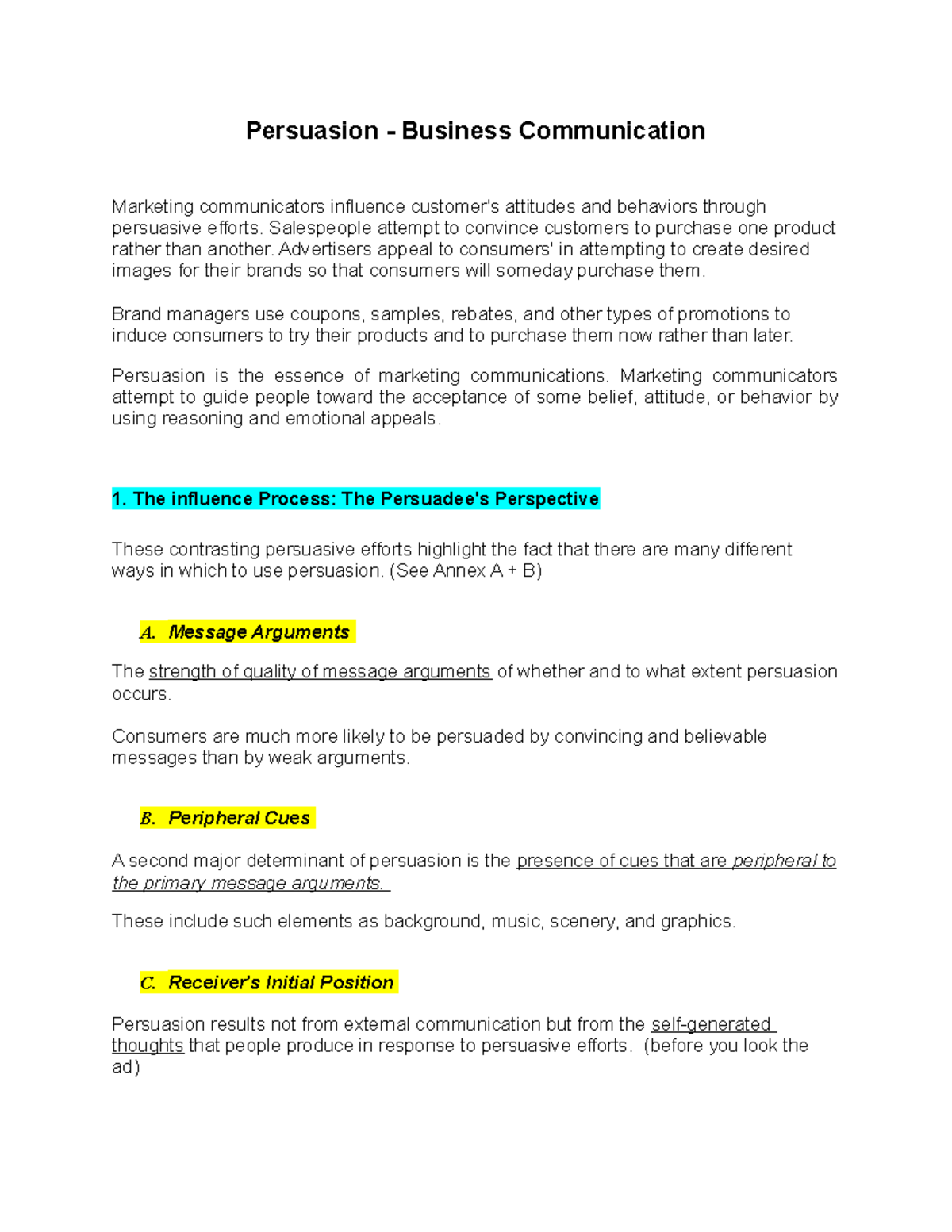 Persuasion - Business Communication - Persuasion - Business ...