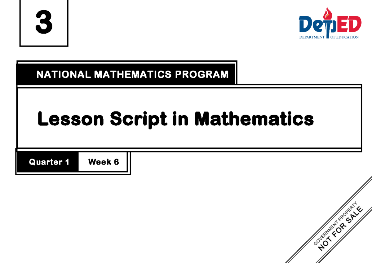 2024 LS Grade 3 NMP Quarter 1 Week6 Day3 - 3 Quarter 1 Week 6 NATIONAL ...