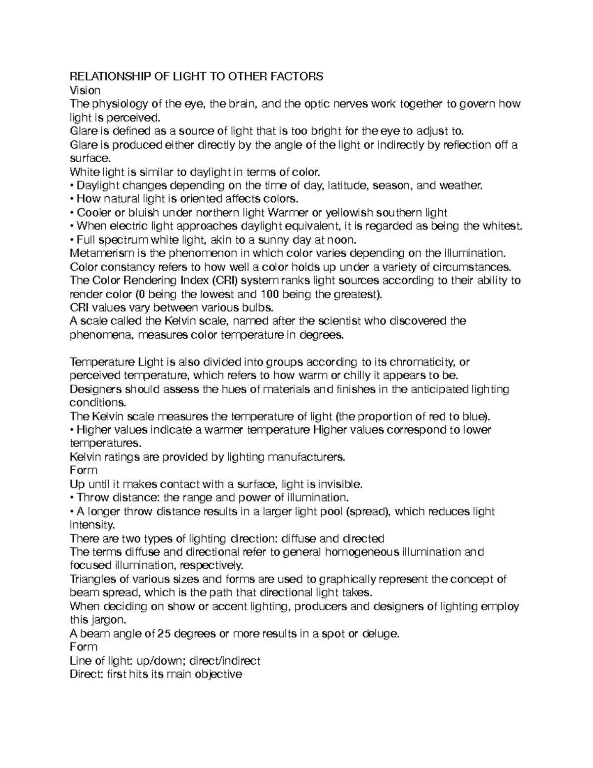 Note 17 - RELATIONSHIP OF LIGHT TO OTHER FACTORS - RELATIONSHIP OF ...