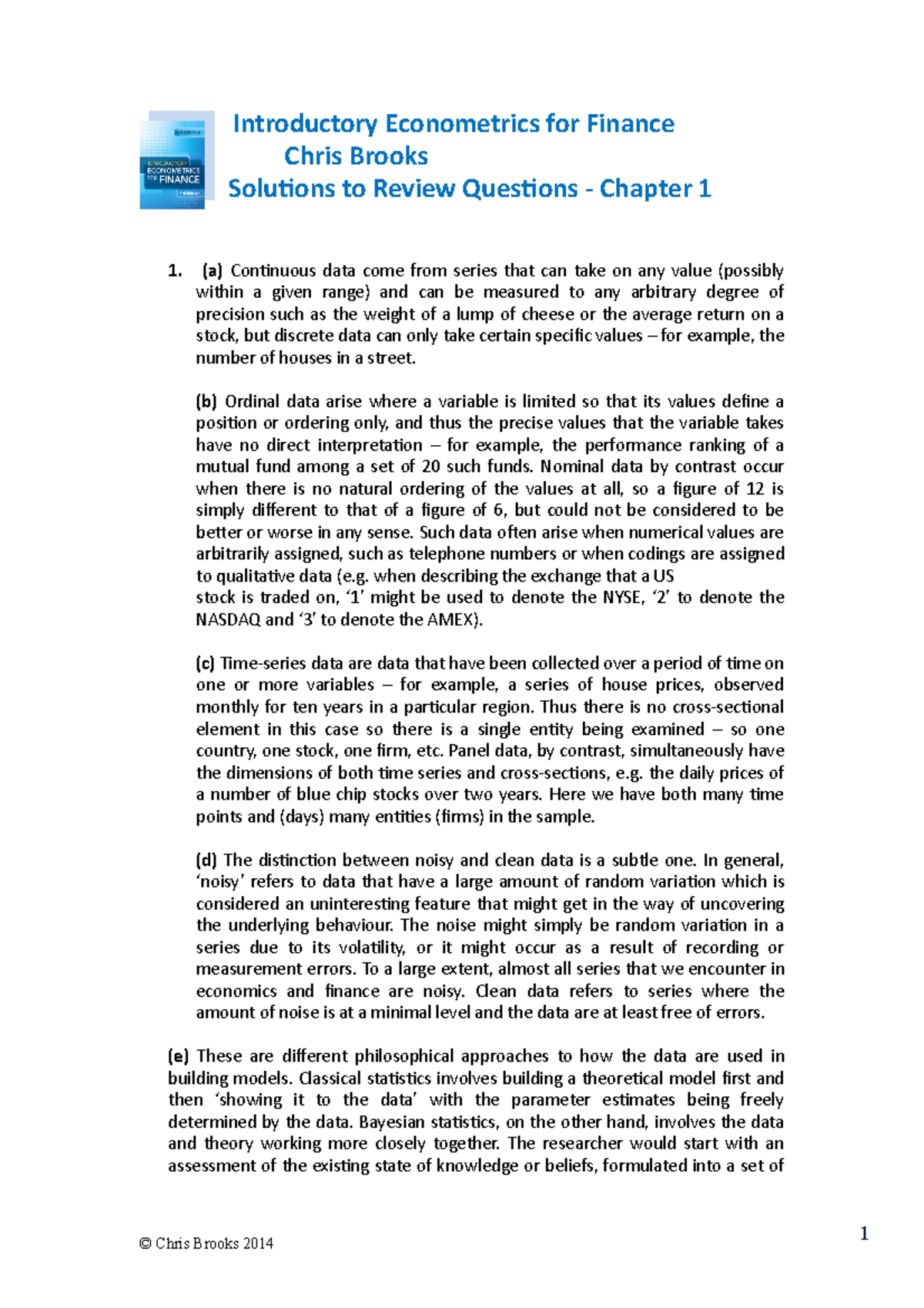 29102959603 - solutions introductory econometrics for finance ...