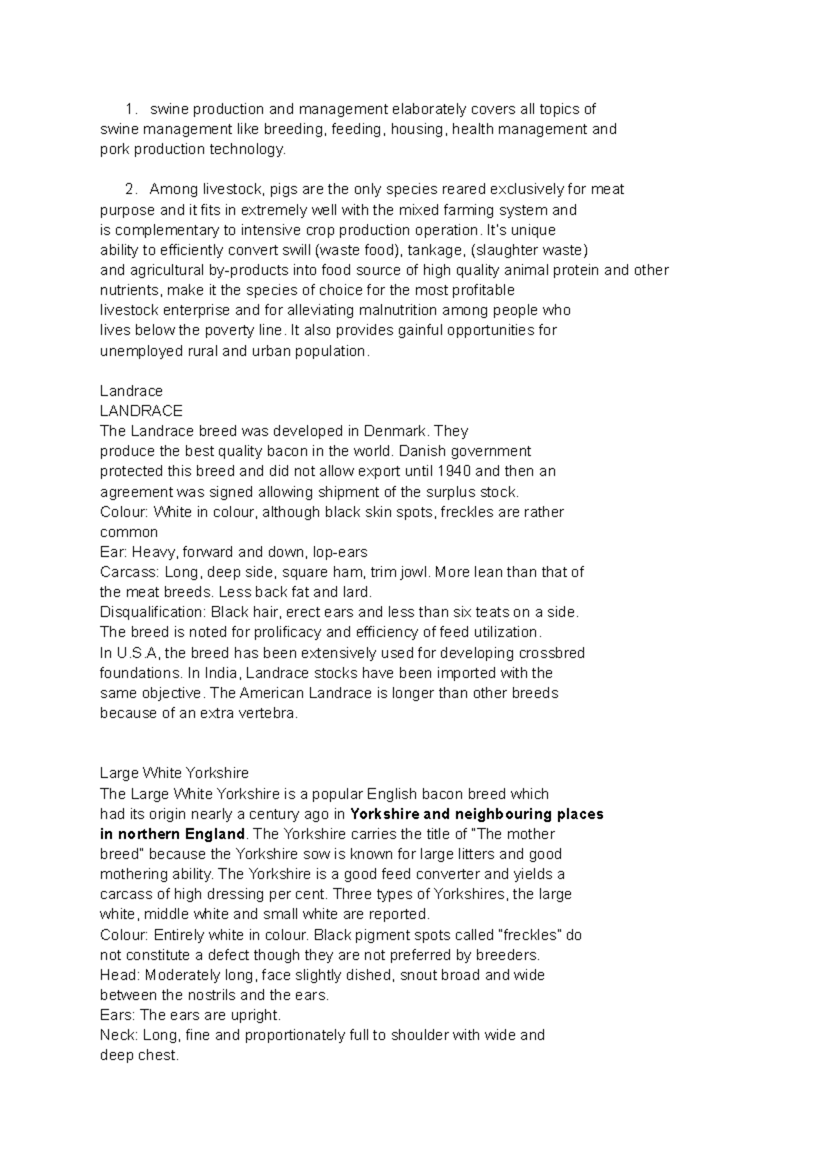 Swinee - breeds of pig - swine production and management elaborately ...