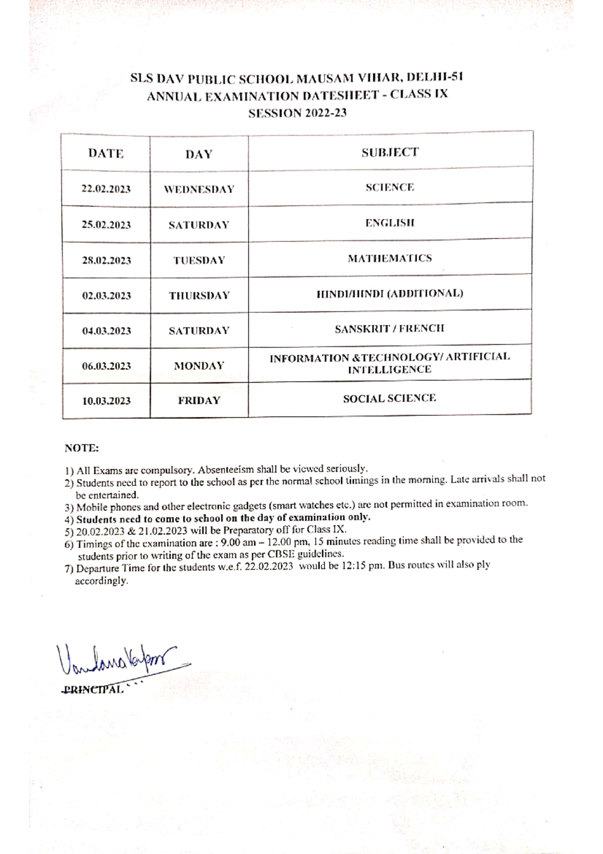 Annual Examination Date Sheet Class IX - Bcom hons. - Studocu