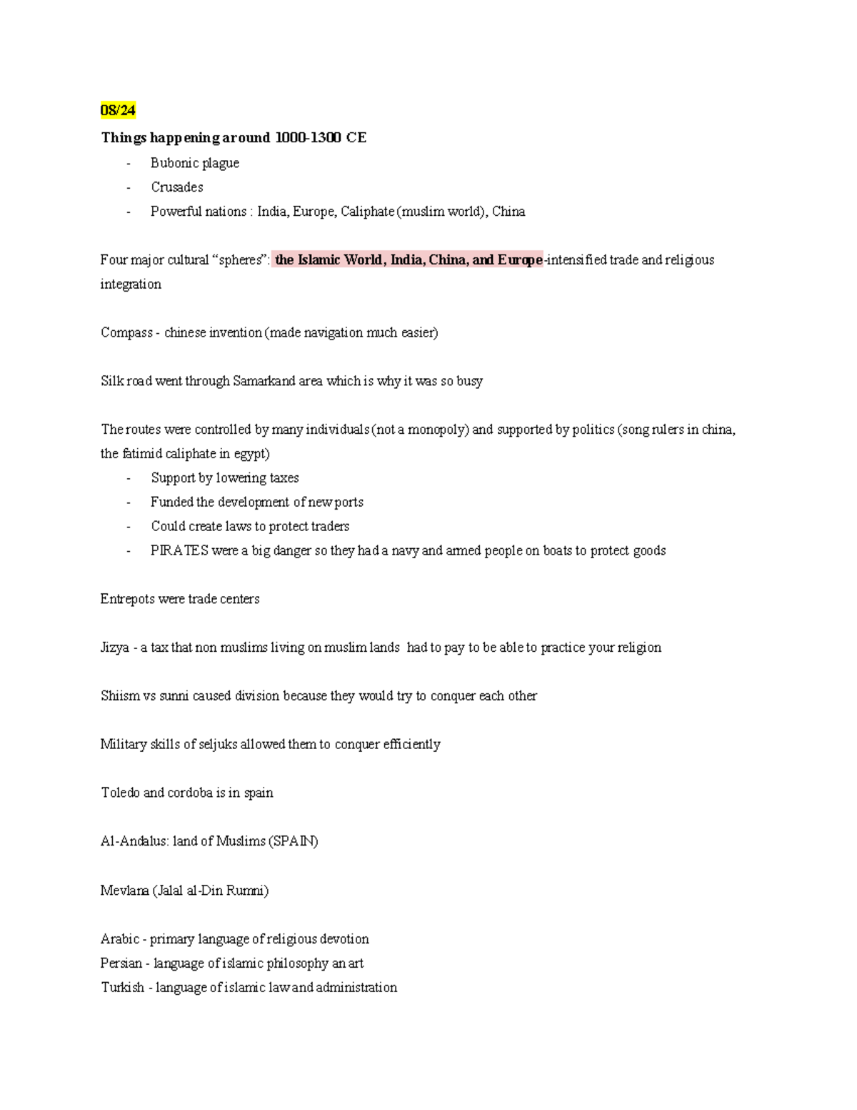 Becoming the world notes - 08/ Things happening around 1000-1300 CE ...