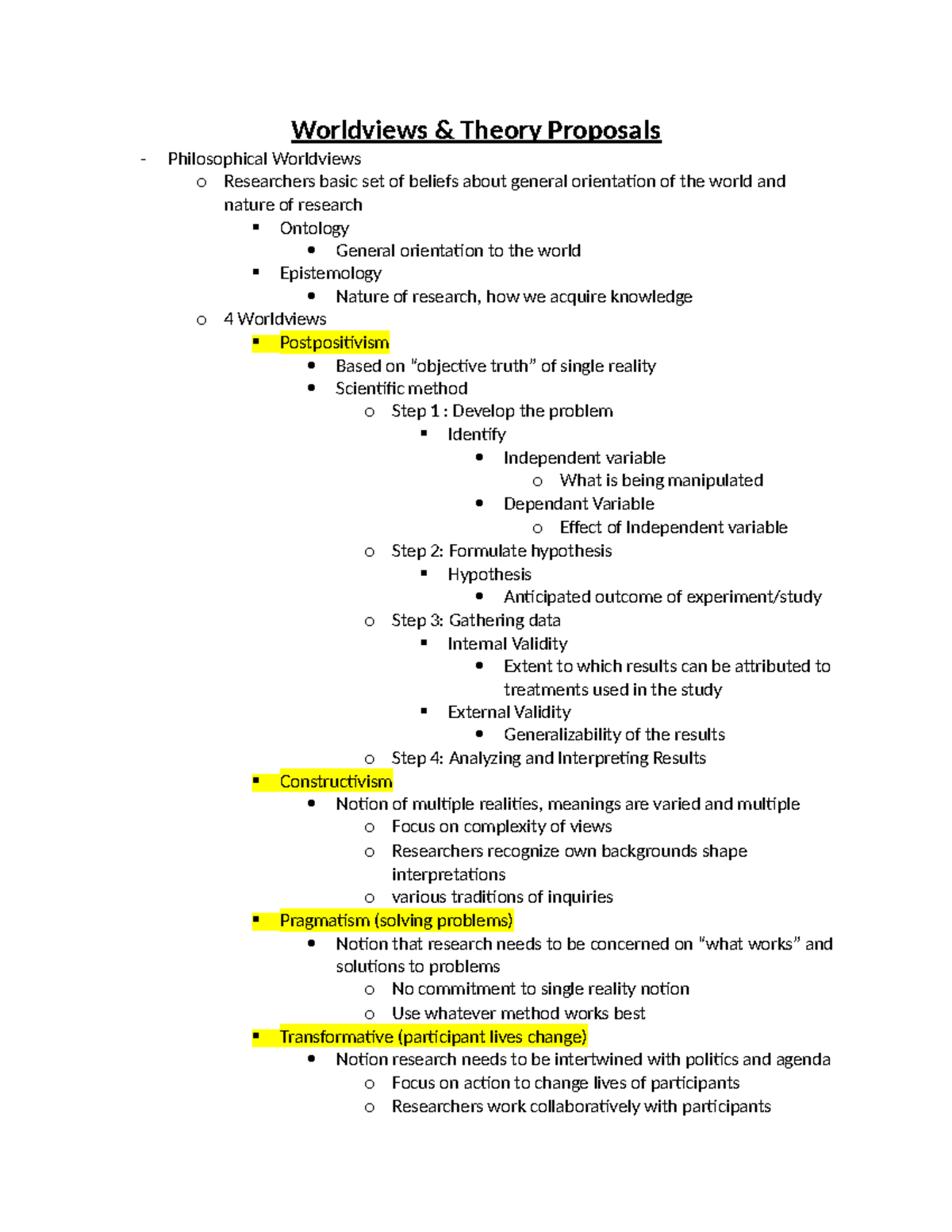 W2 Worldviews & Theory Proposals - Worldviews & Theory Proposals ...