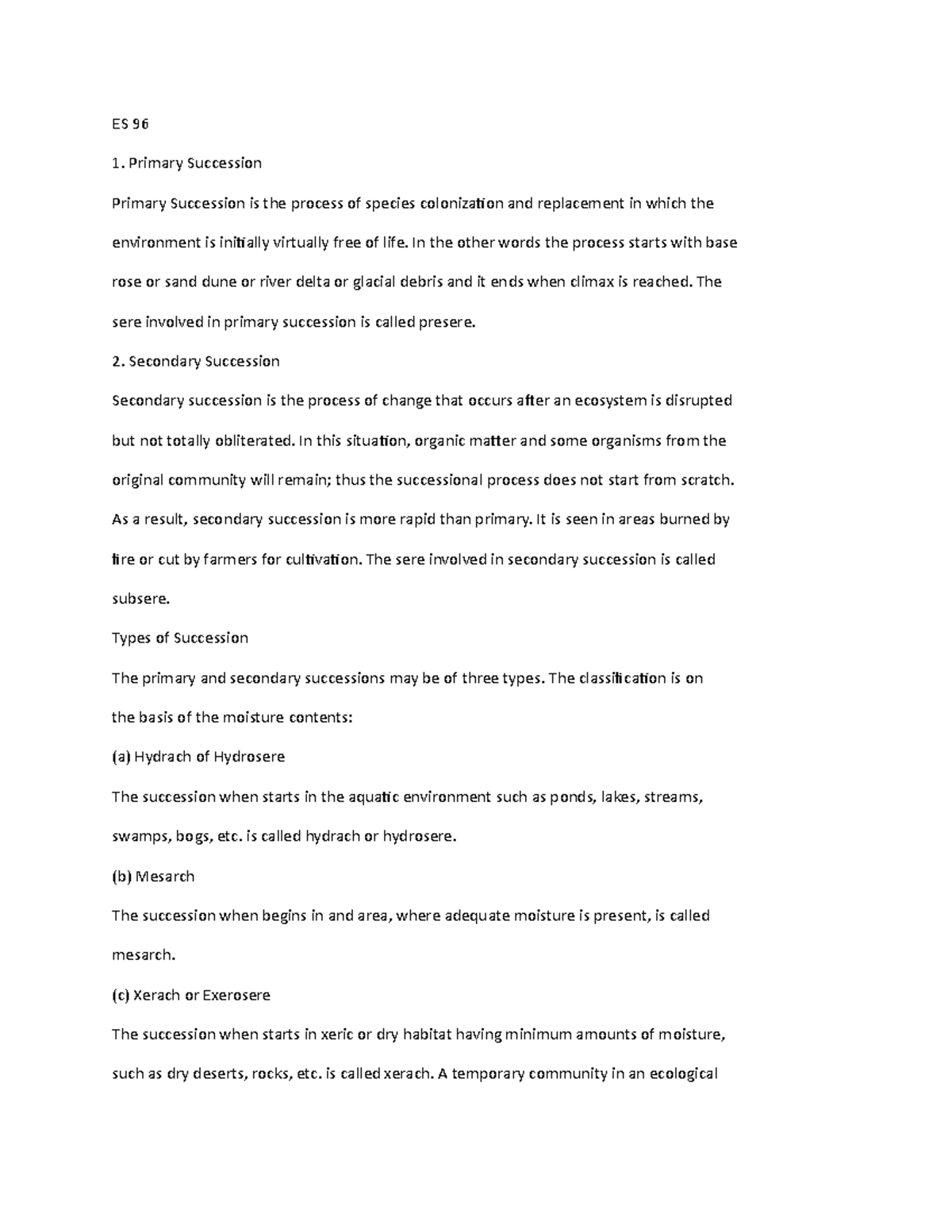 ES 96 - ES 96 - ES 96 Primary Succession Primary Succession is the ...