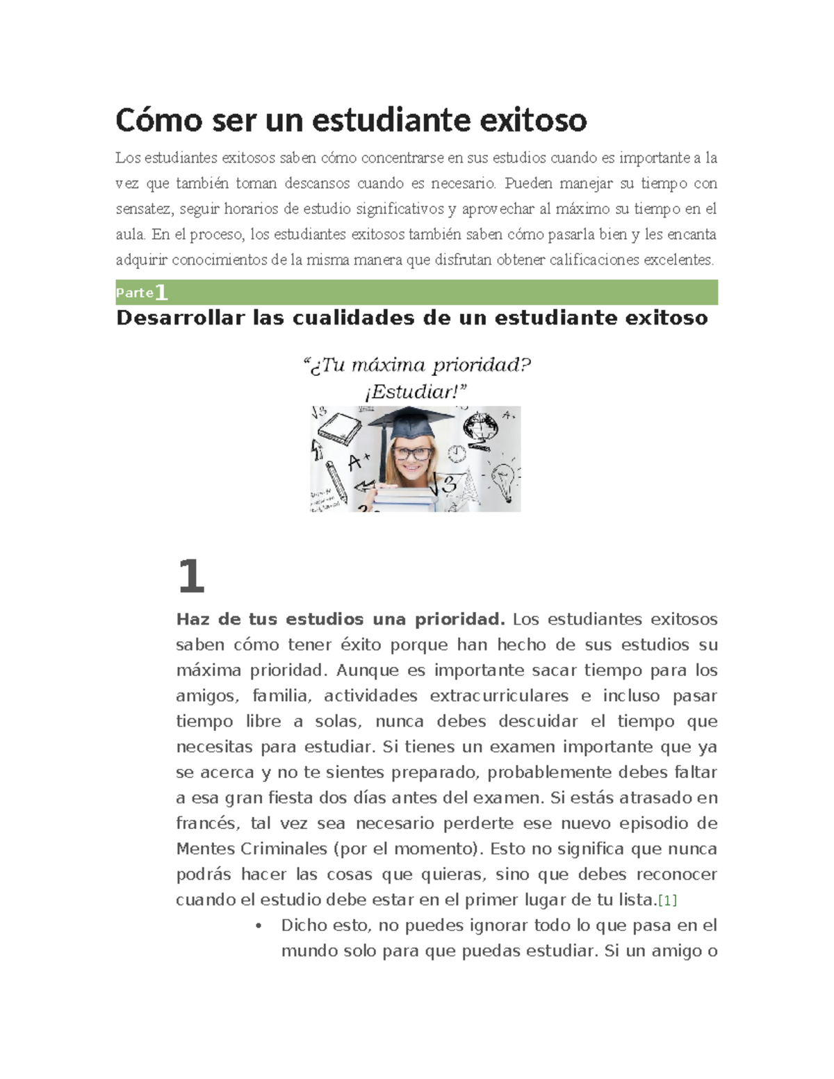 Cómo ser un estudiante exitoso - Cómo ser un estudiante exitoso Los ...