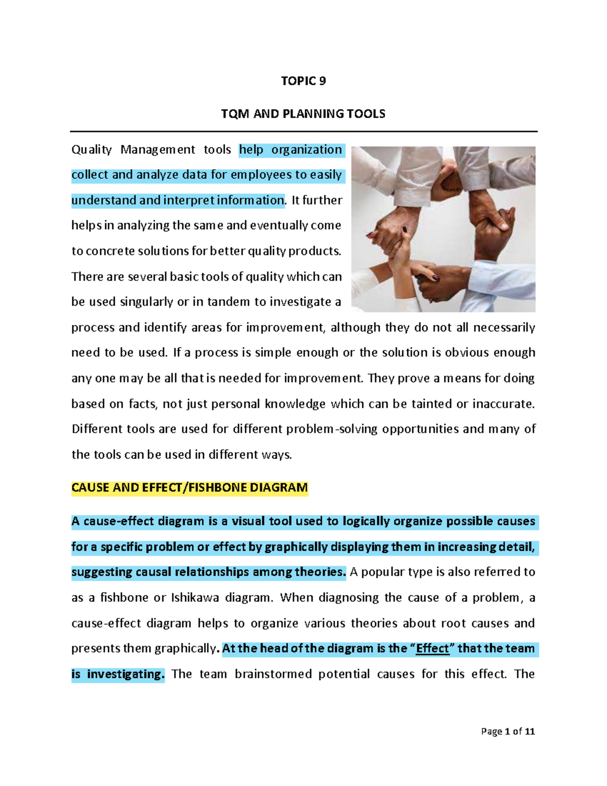 Topic-9 Operations-MGT-TQM-1-1 - TOPIC 9 TQM AND PLANNING TOOLS Quality ...