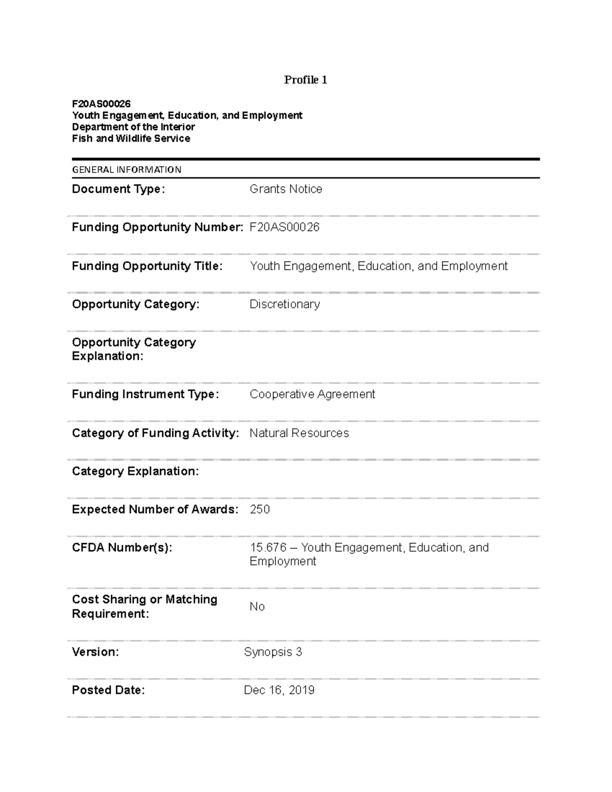 Item 6 Profiles - Profile 1 F20AS Youth Engagement, Education, and ...