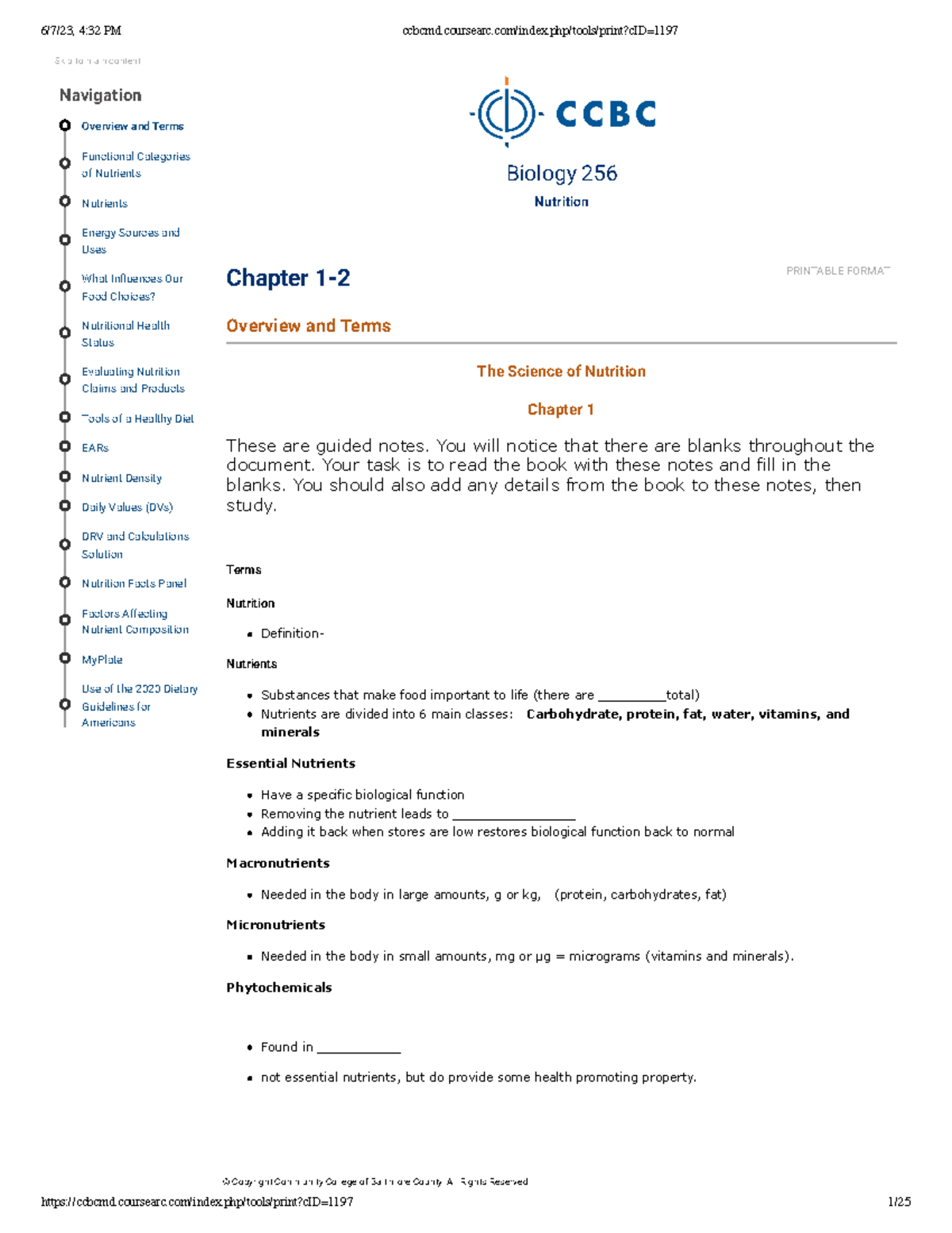 Chapters 1-2 notes - Navigation The Science of Nutrition Chapter 1 ...