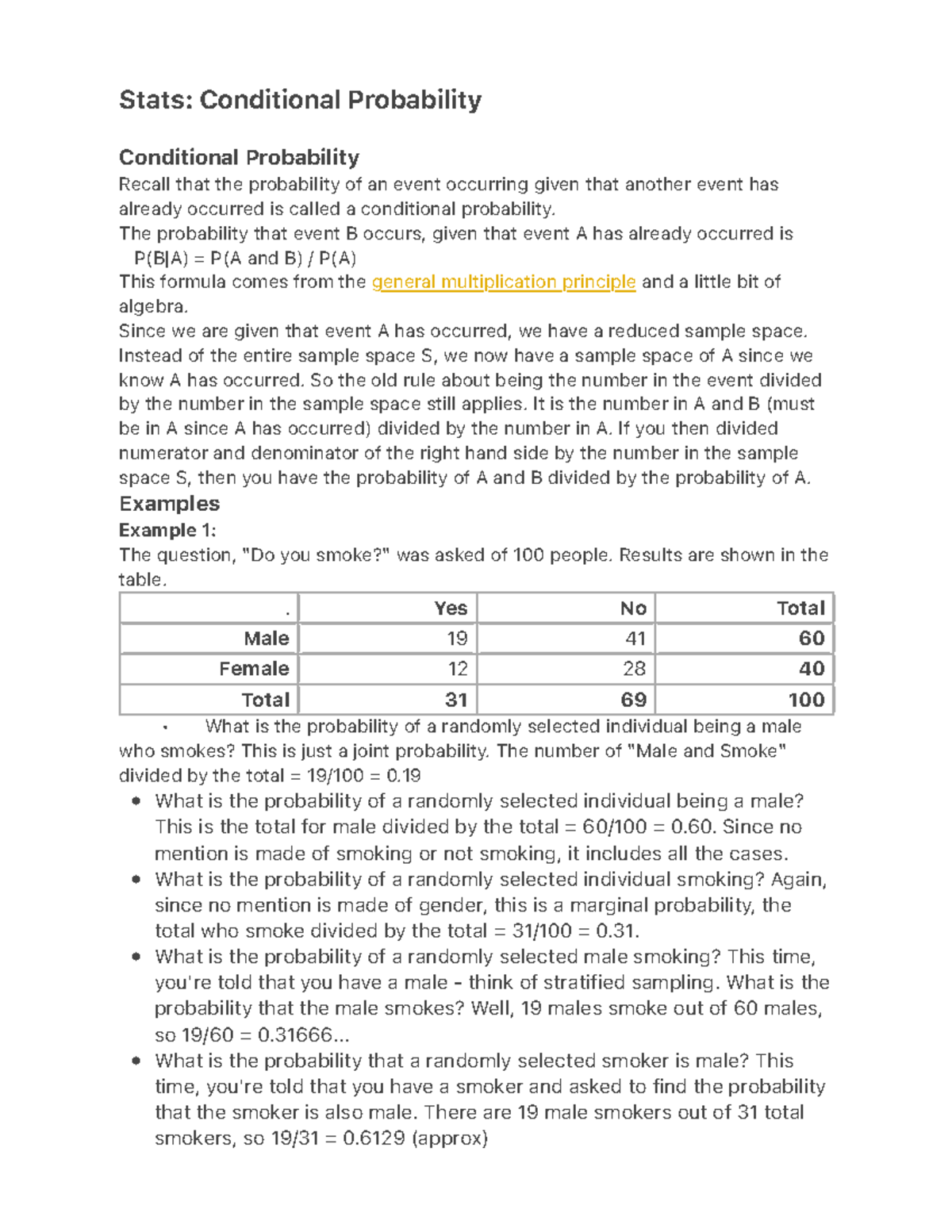 Stats: Conditional Probability - ï ï ï ï Stats: Conditional Probability ...