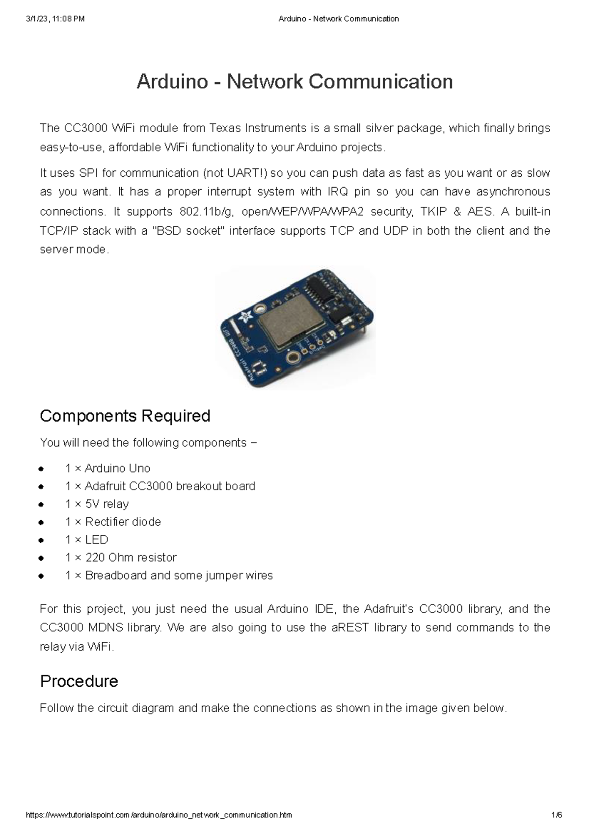 Arduino - Network Communication - It uses SPI for communication (not ...
