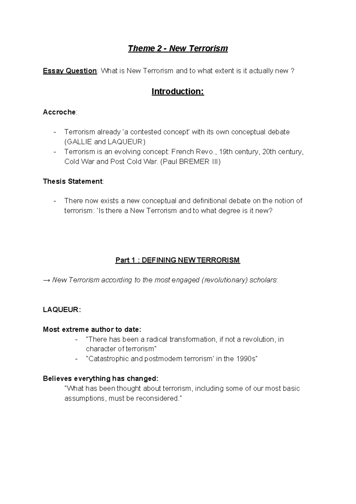 What is New Terrorism and to what extent is it actually 'New'? - , 19th ...