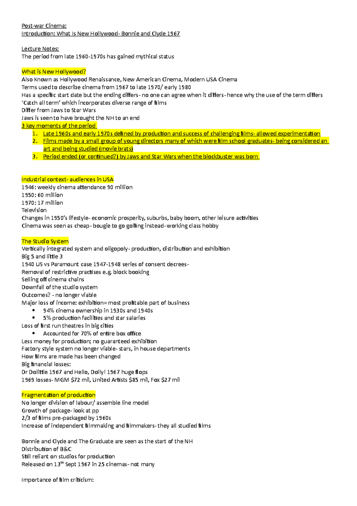 Film Seminar And Lecture 1 - Post-war Cinema: Introduction: What Is New ...