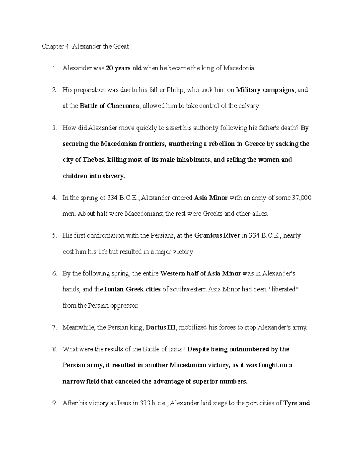 Chapter 4 Alexander the Great - Chapter 4: Alexander the Great ...