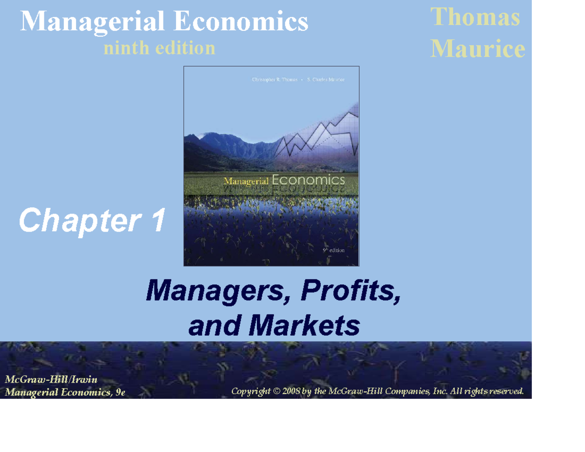Chapter 1 Powerpoint (2) - ECON 3030 - Copyright © 2008 by the McGraw ...