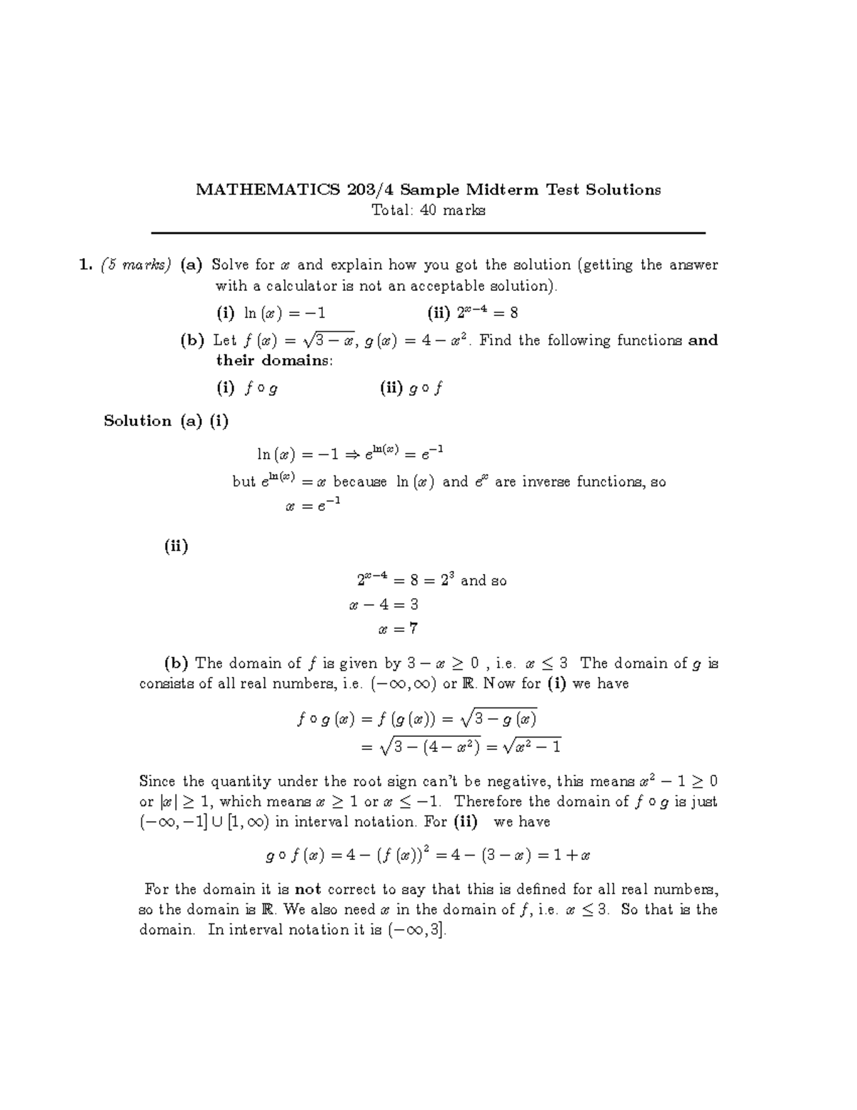 Math203 Sample Test 2010 Solutions - MATHEMATICS 203/4 Sample Midterm ...