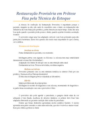 5 - Preparo Protético dos Dentes Anteriores ( Incisivo Central ...