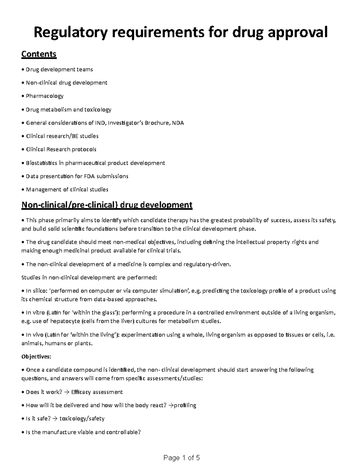 Chapter - 20 Regulatory requirements for drug approval - Page 1 of 5 ...