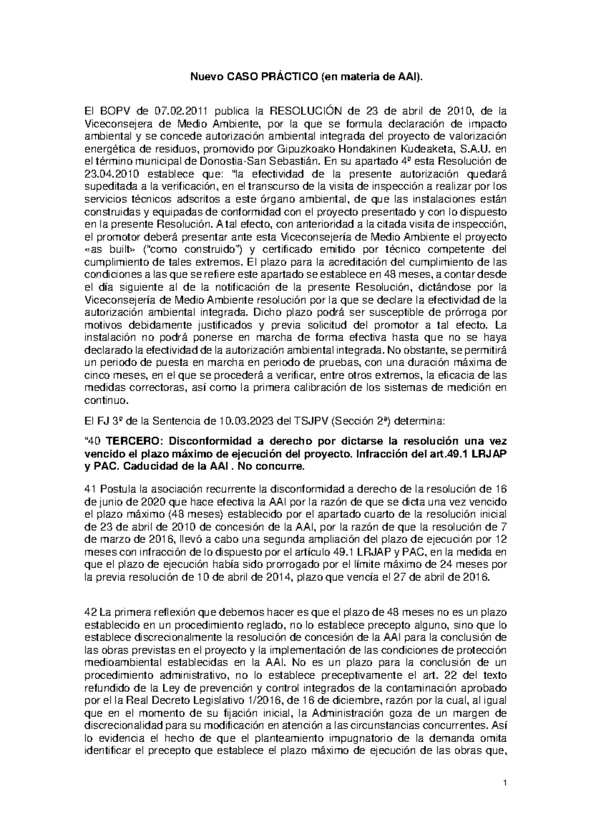 CASO PRÁ Ctico AAI - practica admin iii - 1 Nuevo CASO PRÁCTICO (en materia de AAI). El BOPV de ...