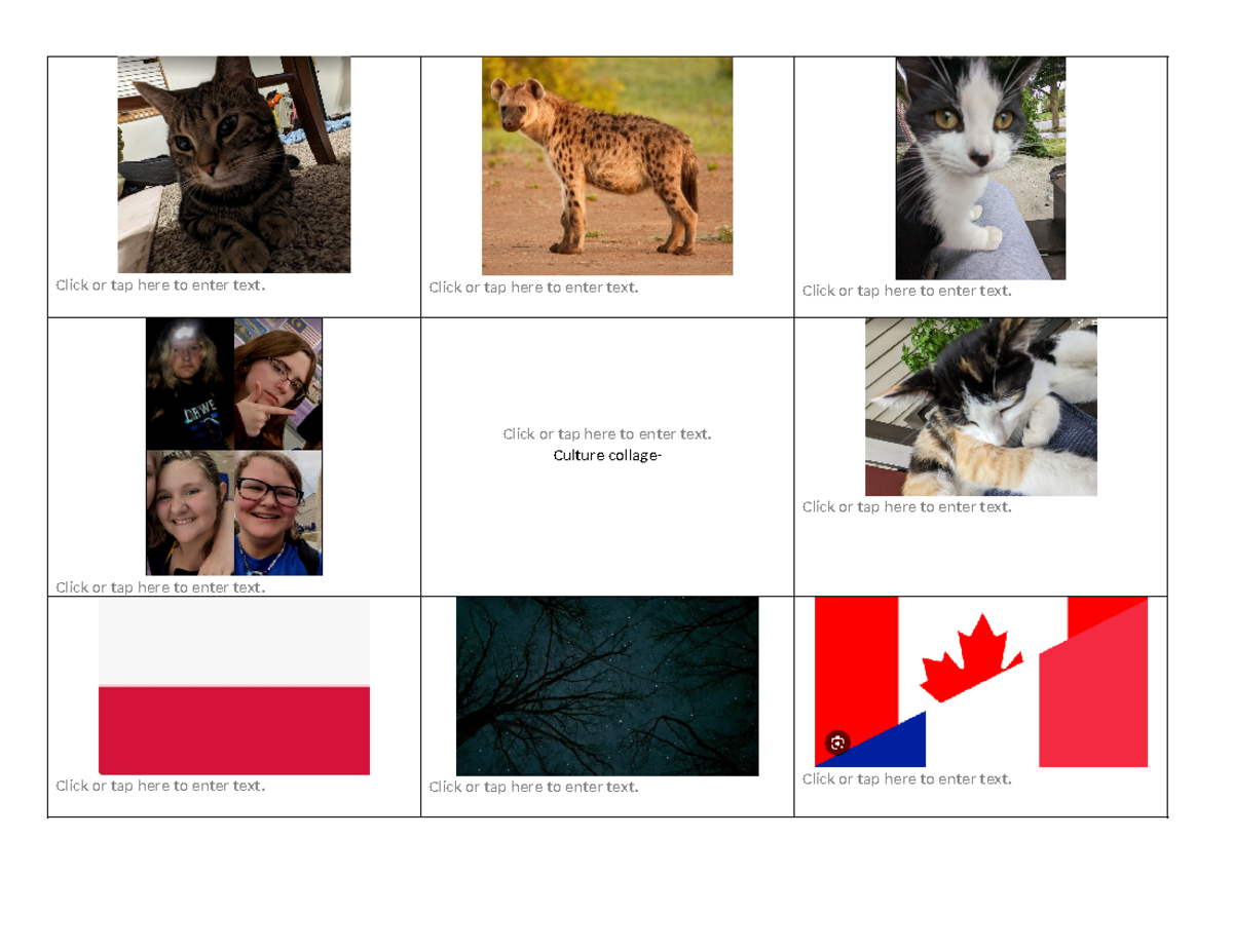My Culture Collage Template - Click or tap here to enter text. Click or ...