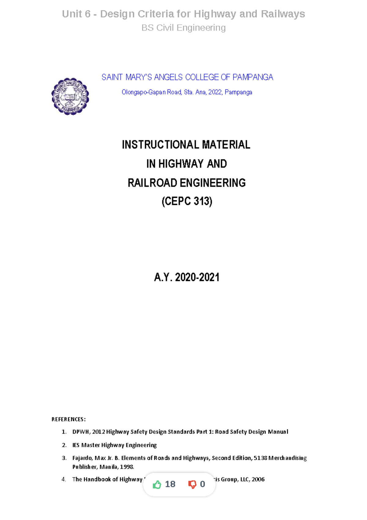 Unit-6-design-criteria-for-highway-and-railways compress - Unit 6 ...