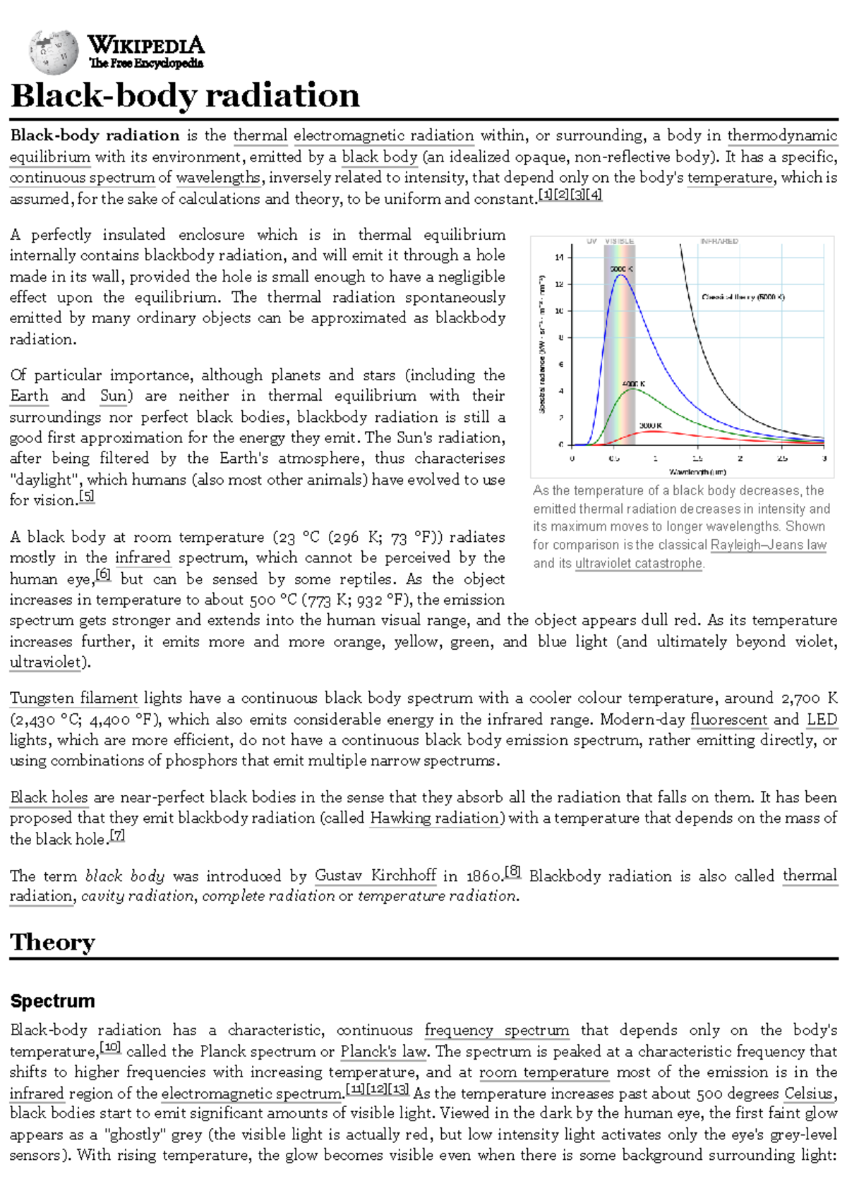 Black-body radiation - Wikipedia - As the temperature of a black body ...