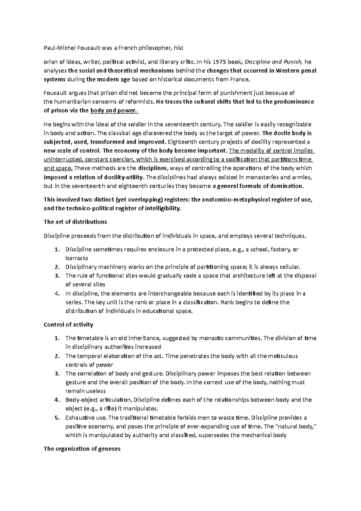 Foucault - Docile Bodies - Paul-Michel Foucault was a French ...