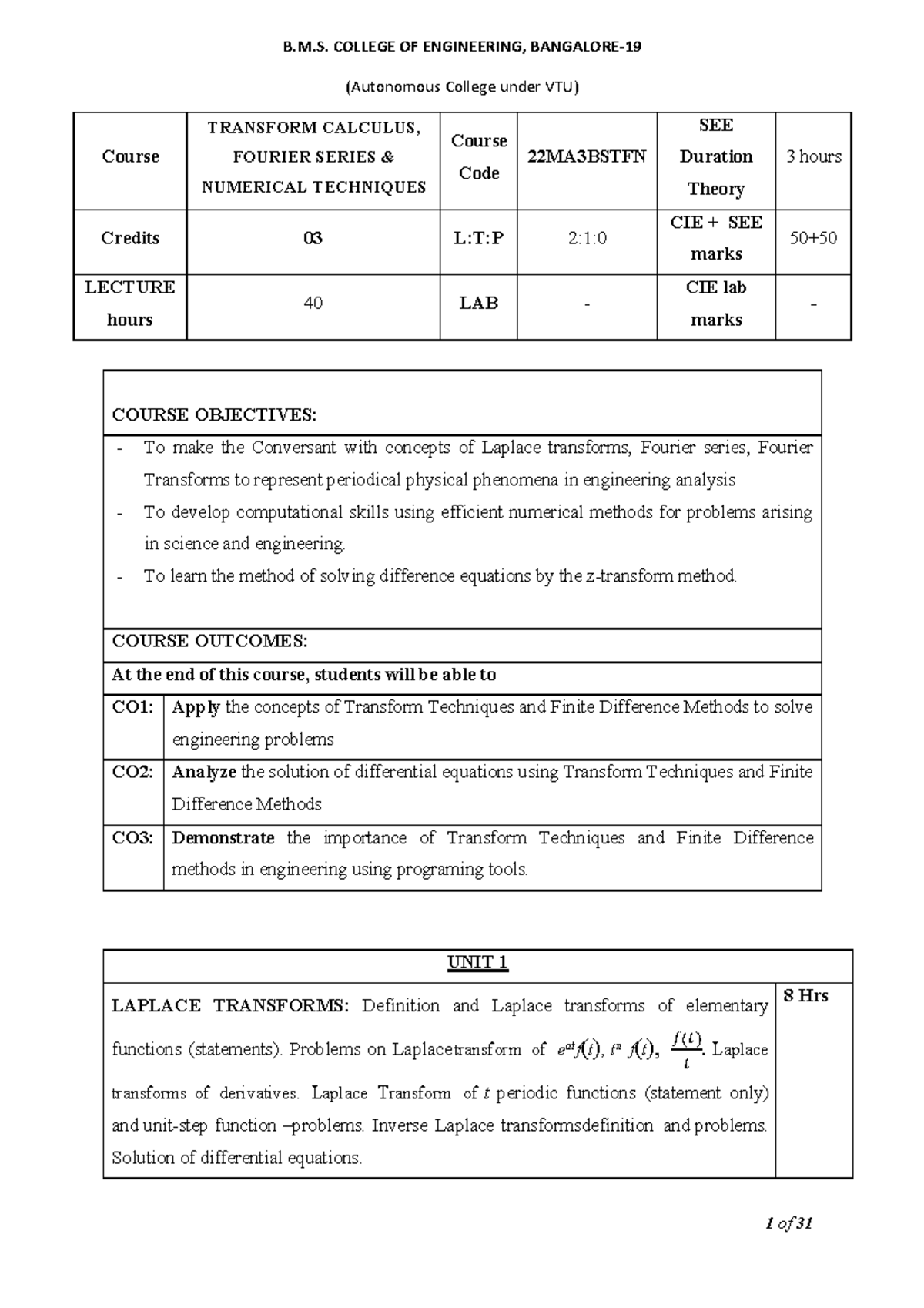 3rd and 4th SEM- NEP Syllabus-2022 - (Autonomous College under VTU ...
